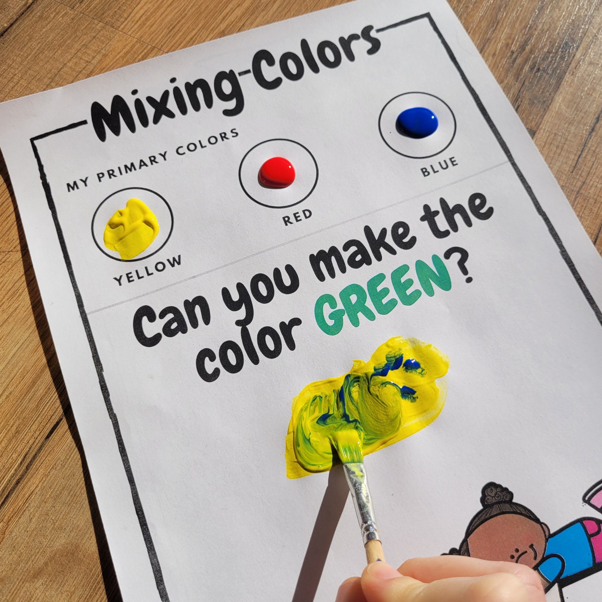 Primary Colors Secondary Colors Art Class Worksheet, Finger Painting ...