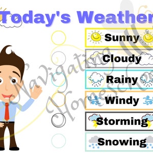Daily Kids Calendar, Weather, and Days of the Week Printable - Morning ...