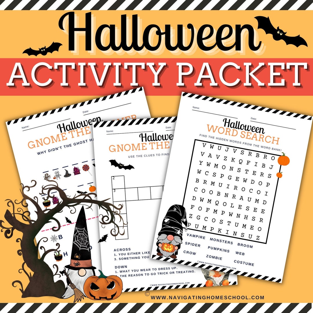 Kids Halloween Activity Packet, Halloween Activity Book, Halloween ...