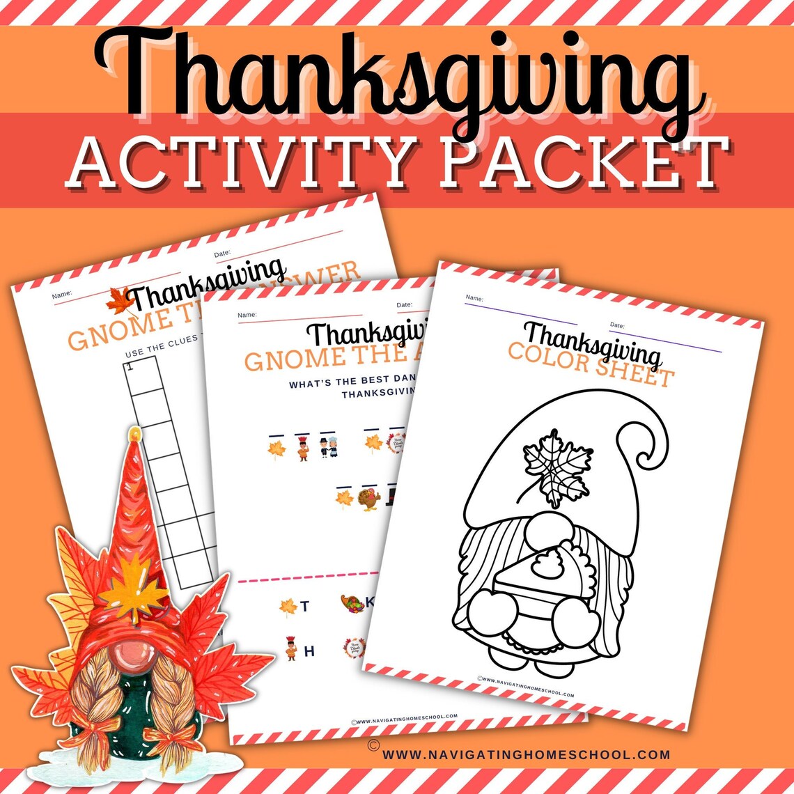 Thanksgiving Activity Packet Printable Word Search Crossword - Etsy