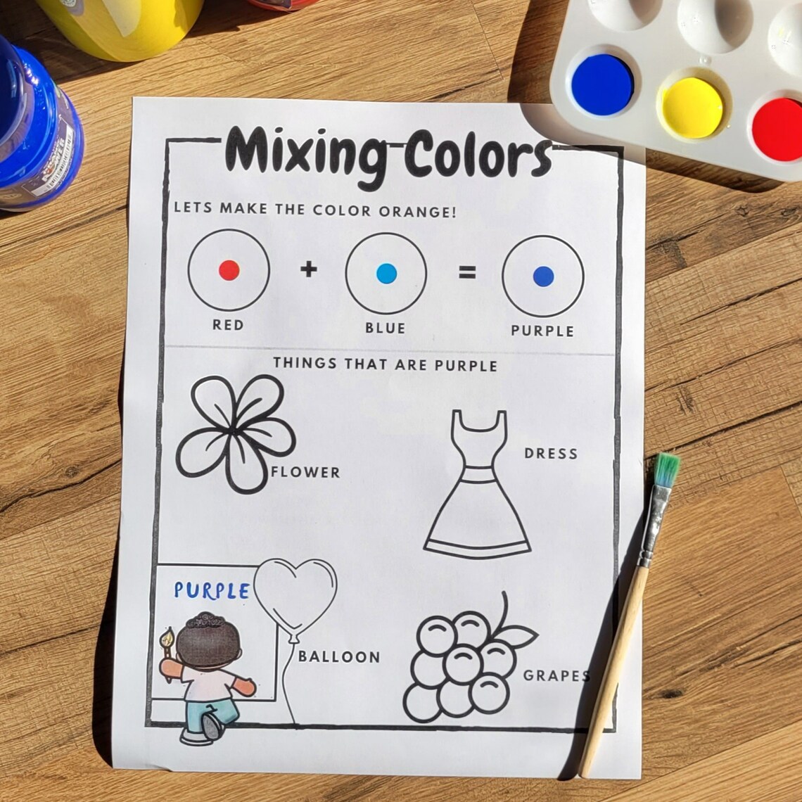 Primary Colors Secondary Colors Art Class Worksheet, Finger Painting ...