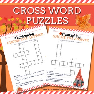 Thanksgiving Activity Packet Printable, Word Search, Crossword Puzzle ...