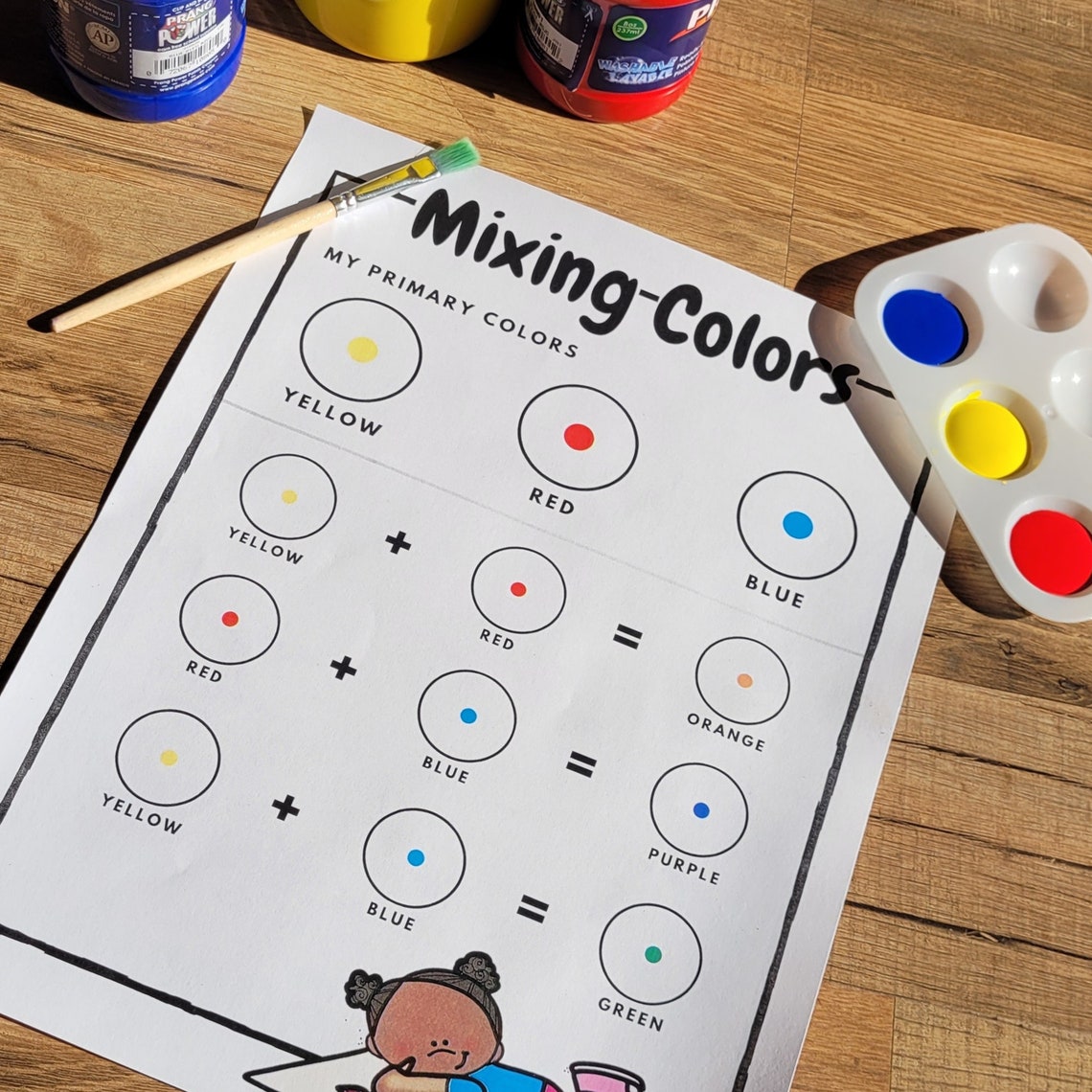 Primary Colors Secondary Colors Art Class Worksheet, Finger Painting ...