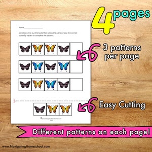 Pattern Worksheets - Butterfly Themed - Math Skills - Preschool ...
