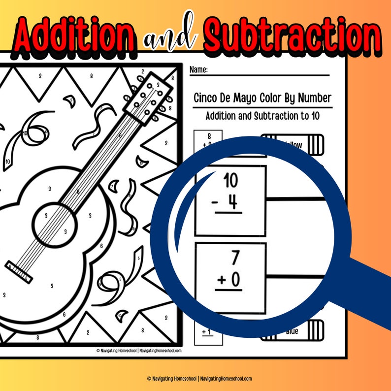 Cinco De Mayo Color by Number, Coloring Pages for Kids, Coloring Guide ...