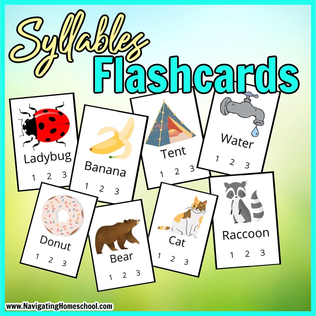 Syllables Flashcard - Counting Syllables - Vocabulary Cards - Preschool ...