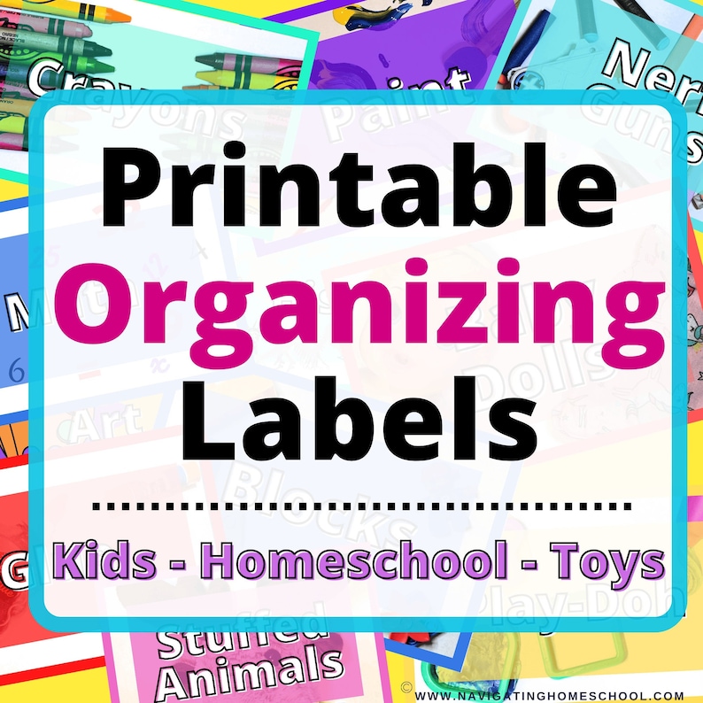 Kids Organizing Labels Printable, Homeschool, Toy Bins, Art Supplies - Etsy