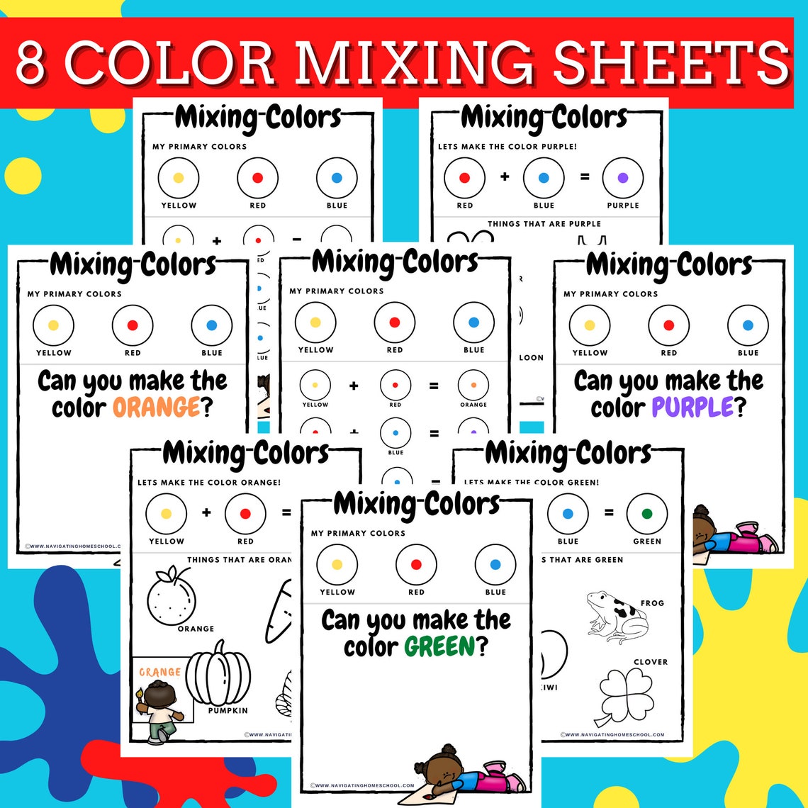 Primary Colors Secondary Colors Art Class Worksheet, Finger Painting ...