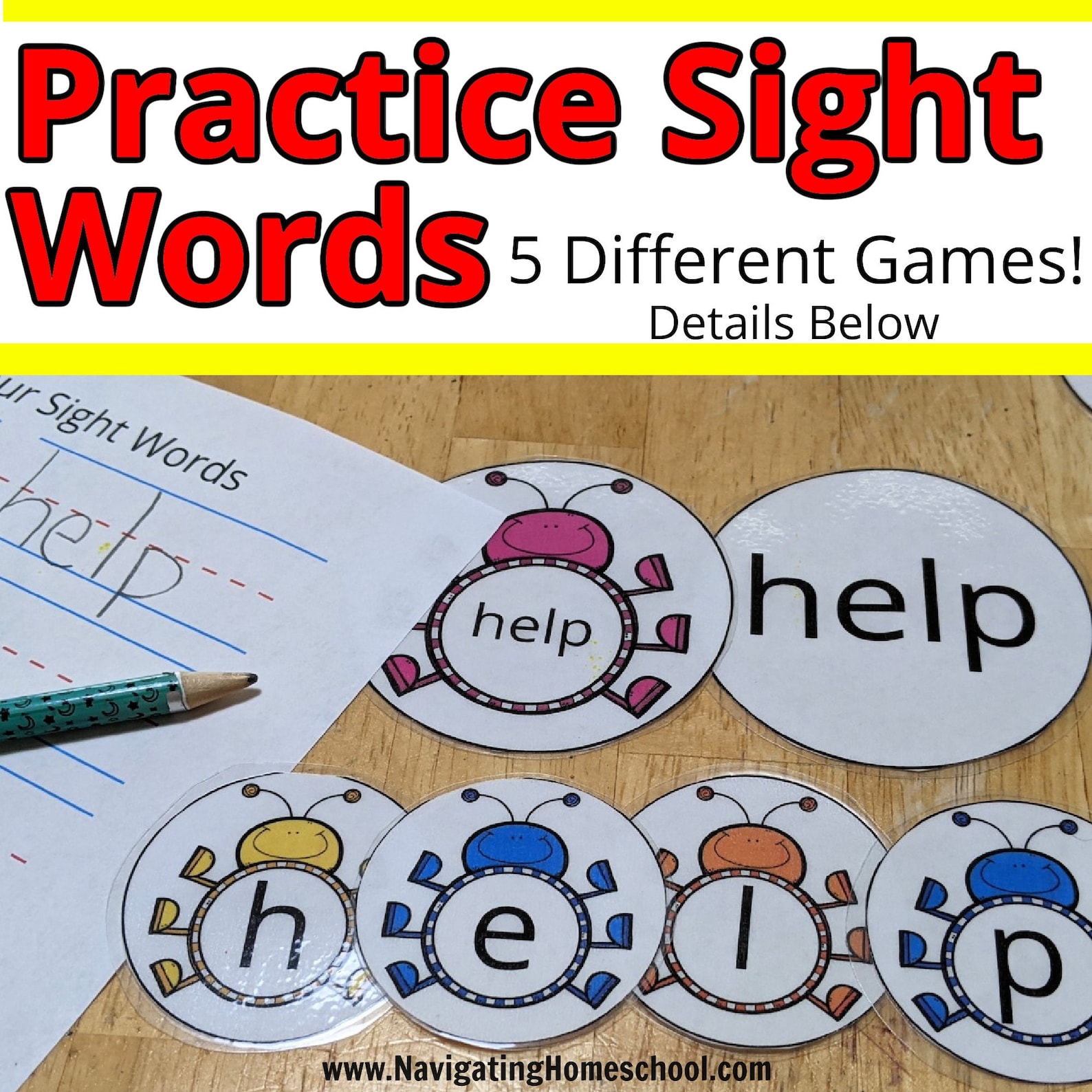 Sight Word Practice Printables Games Spelling Flash | Etsy