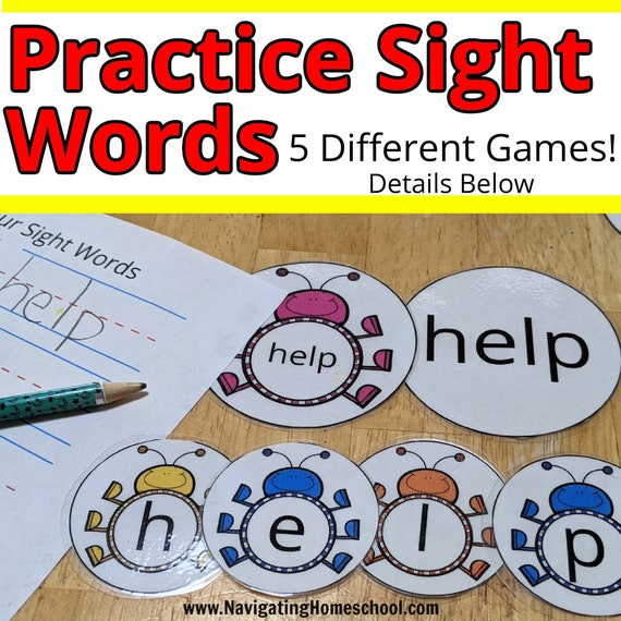 Sight Word Practice Printables Games Spelling Flash | Etsy