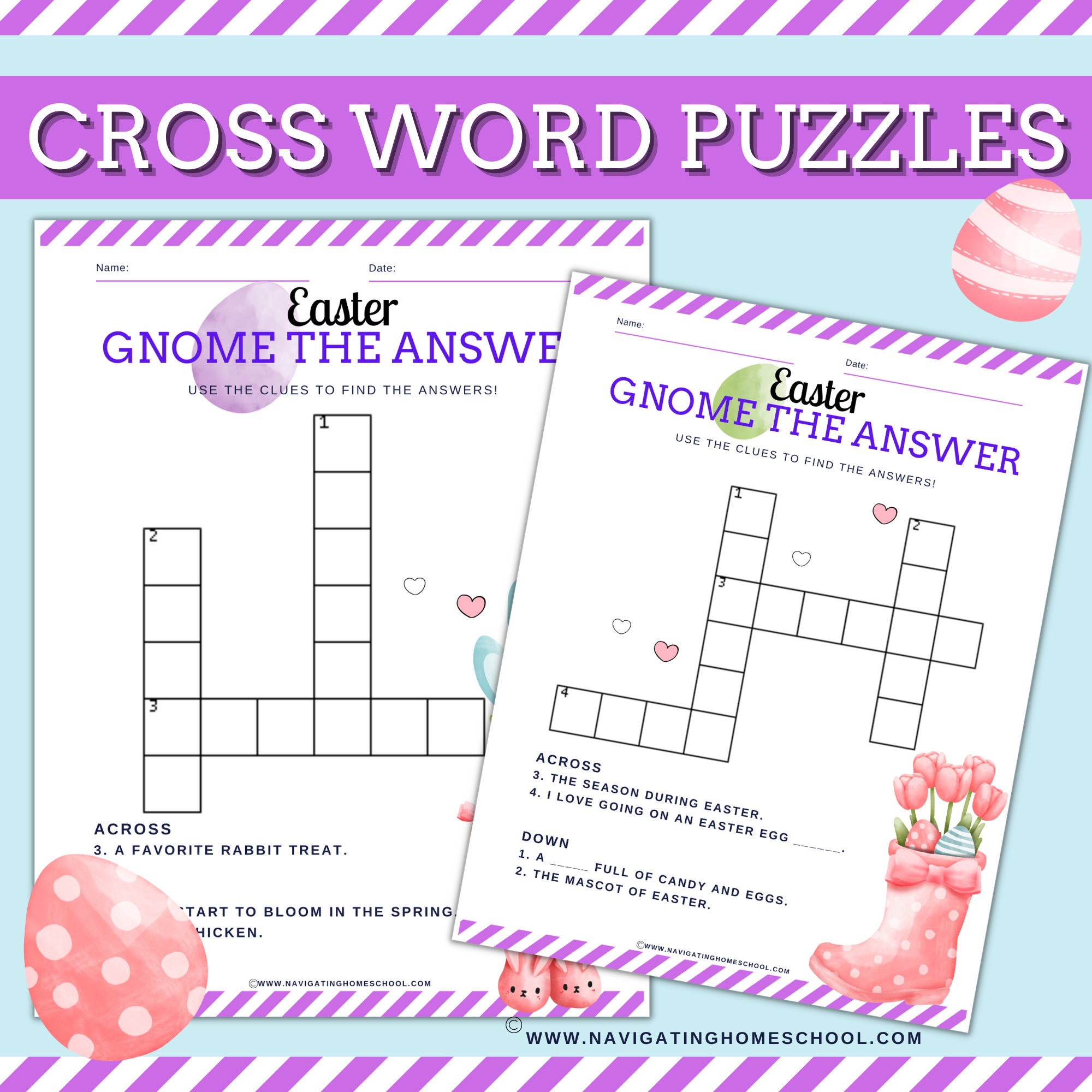 Easter Activity Sheets Packet, Word Searches, Cross Word, Coloring ...