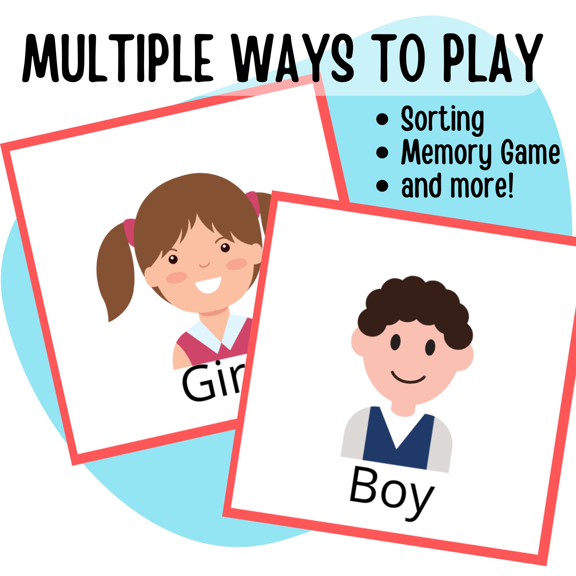 Opposite Matching Cards Game, Memory Game, Flash Cards, Pairing Cards ...