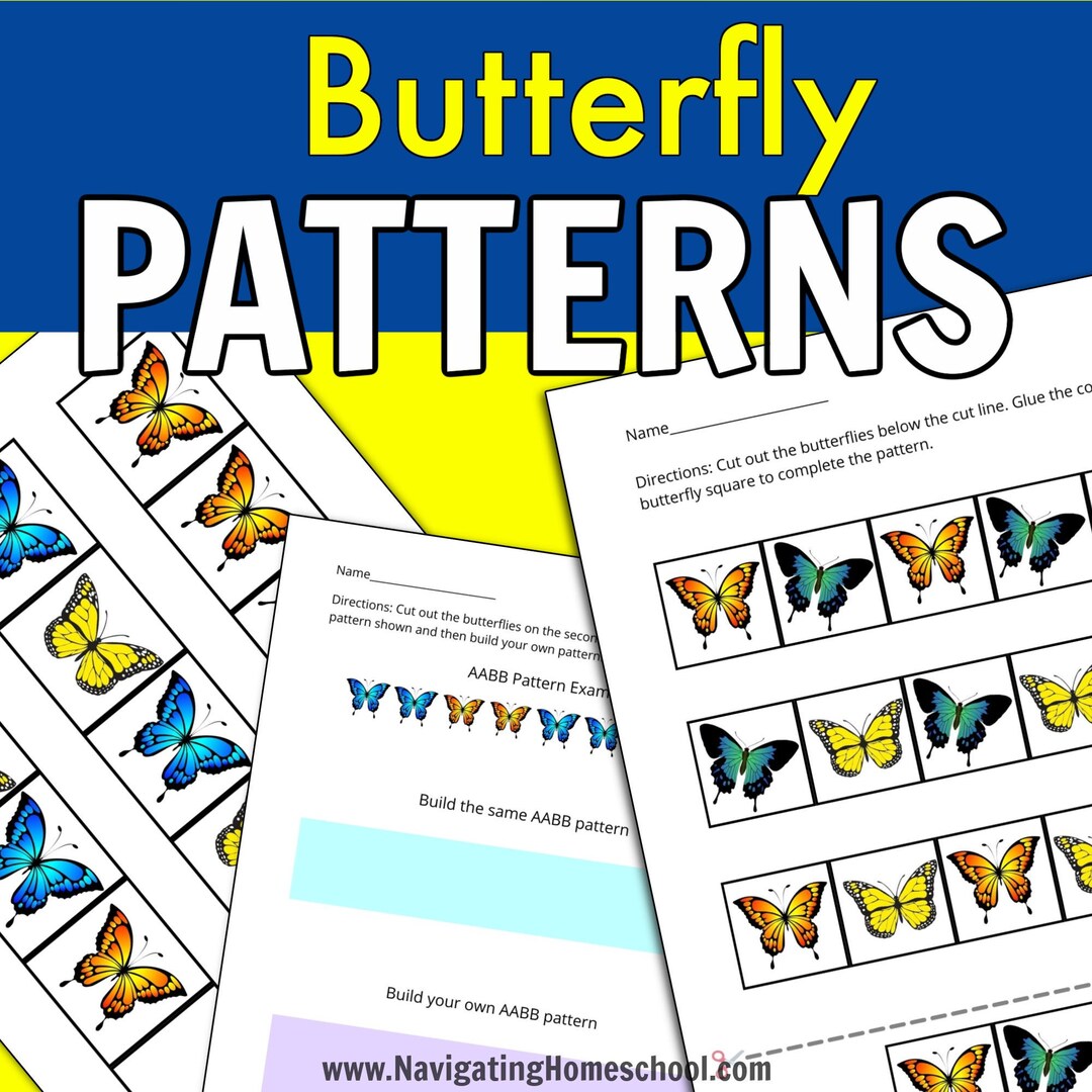 Pattern Worksheets - Butterfly Themed - Math Skills - Preschool ...