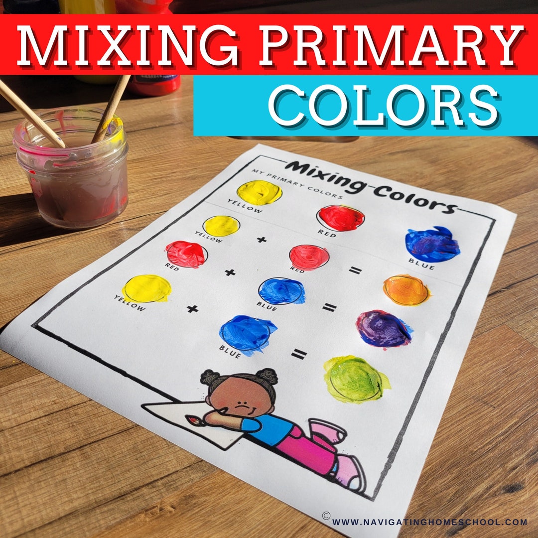 Primary Colors Secondary Colors Art Class Worksheet, Finger Painting ...