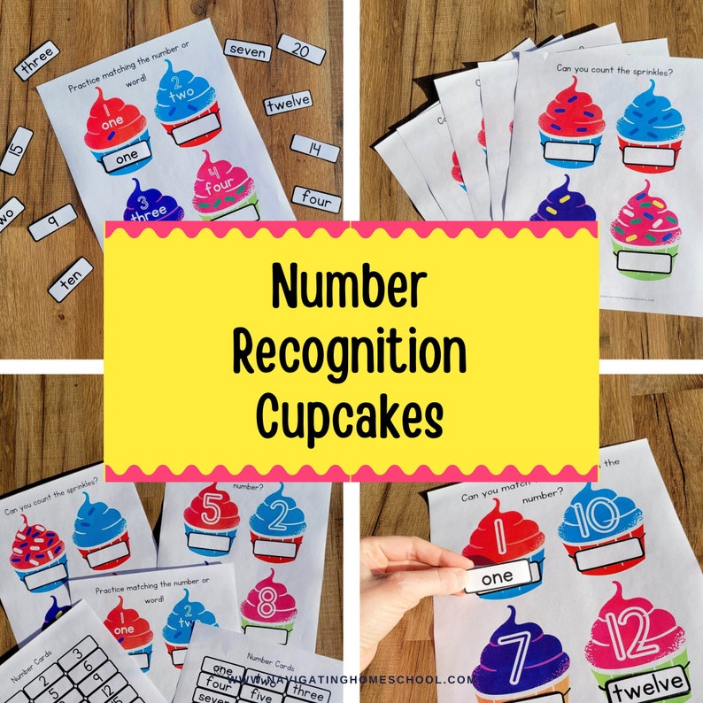 Number Matching, Counting Numbers for Busy Binder, Number Skills for ...