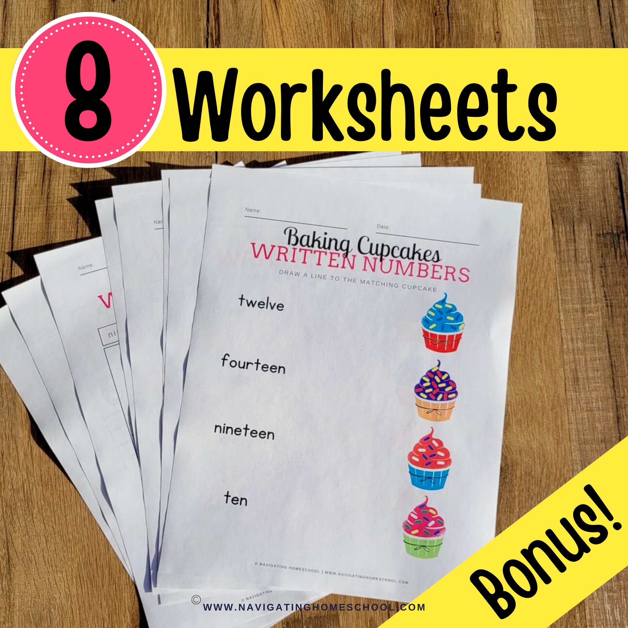 Number Matching, Counting Numbers for Busy Binder, Number Skills for ...