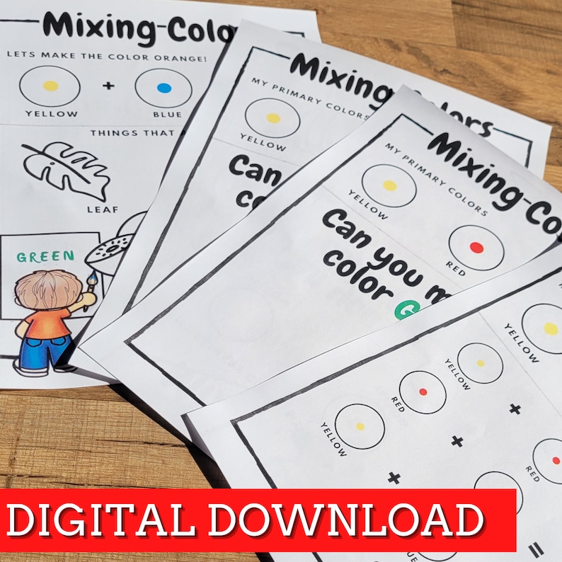 Primary Colors Secondary Colors Art Class Worksheet, Finger Painting ...