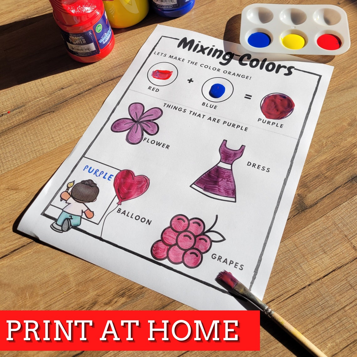 Primary Colors Secondary Colors Art Class Worksheet, Finger Painting ...