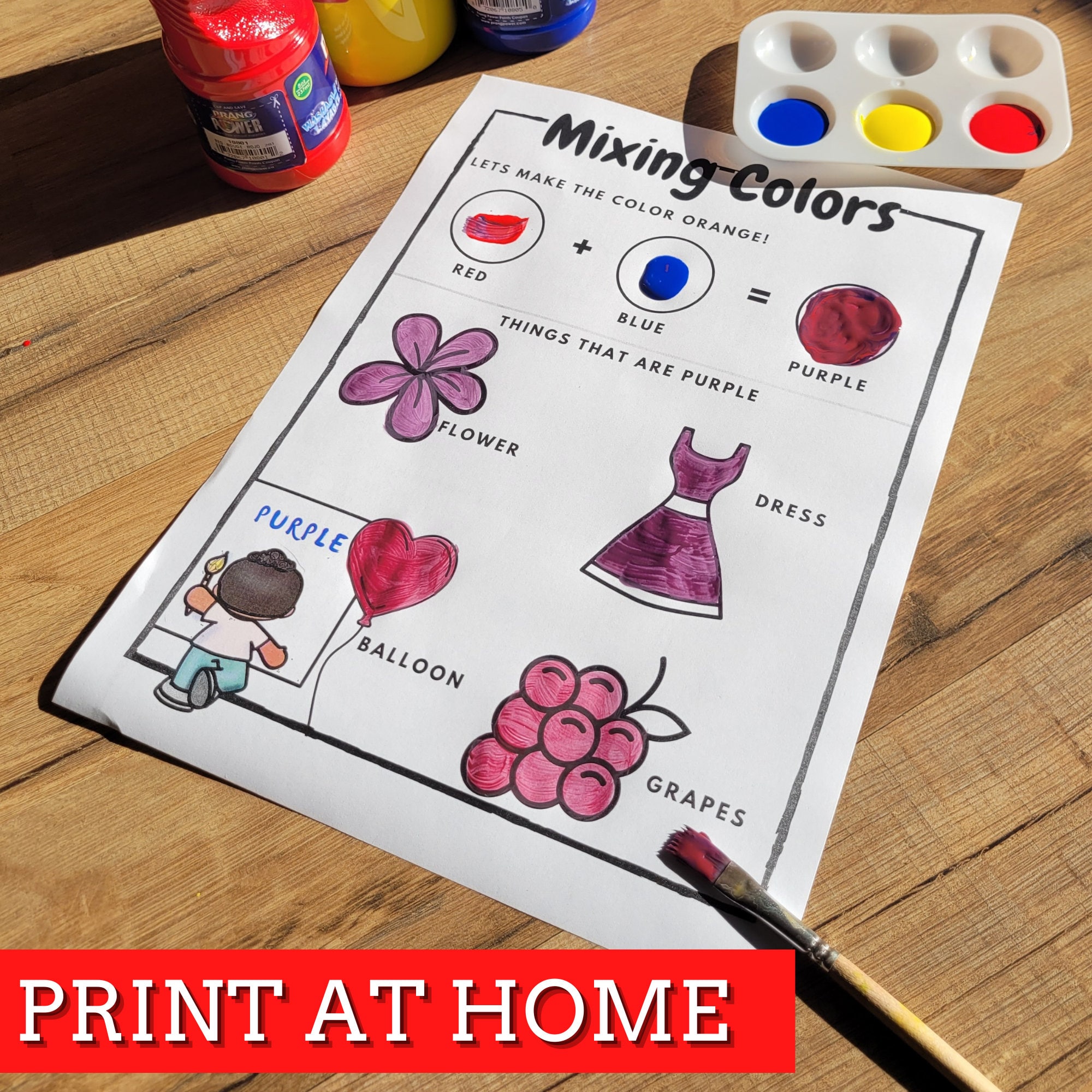 Primary Colors Secondary Colors Art Class Worksheet, Finger Painting ...