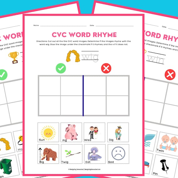 Hojas De Trabajo De Pares Que Riman 74 Ideas De Rimas | Actividades De
