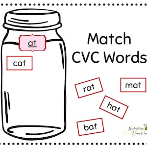 CVC Word Printable, Word Families, Busy Binder, Preschool, Kindergarten ...
