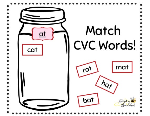 CVC Word Printable Word Families Busy Binder Preschool | Etsy