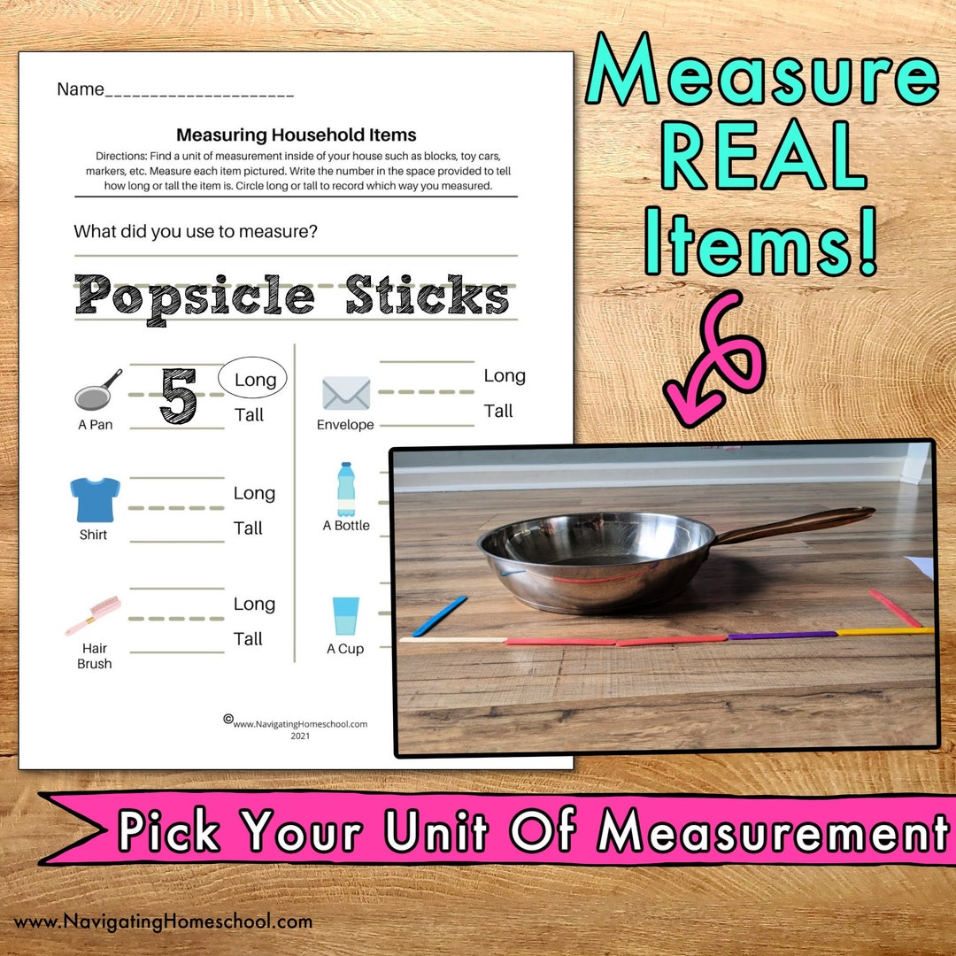 Measurement Worksheets for Measuring REAL Items - Preschool ...