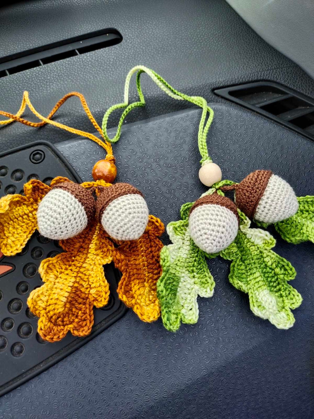 Car Mirror Hanger Oak Leaf and Acorn - Etsy