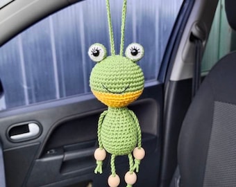 Cute Handmade Crochet Frog Car Hanger Amigurumi | for Women | for Men ...