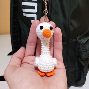 Cute Goose Crochet Keychain - Etsy