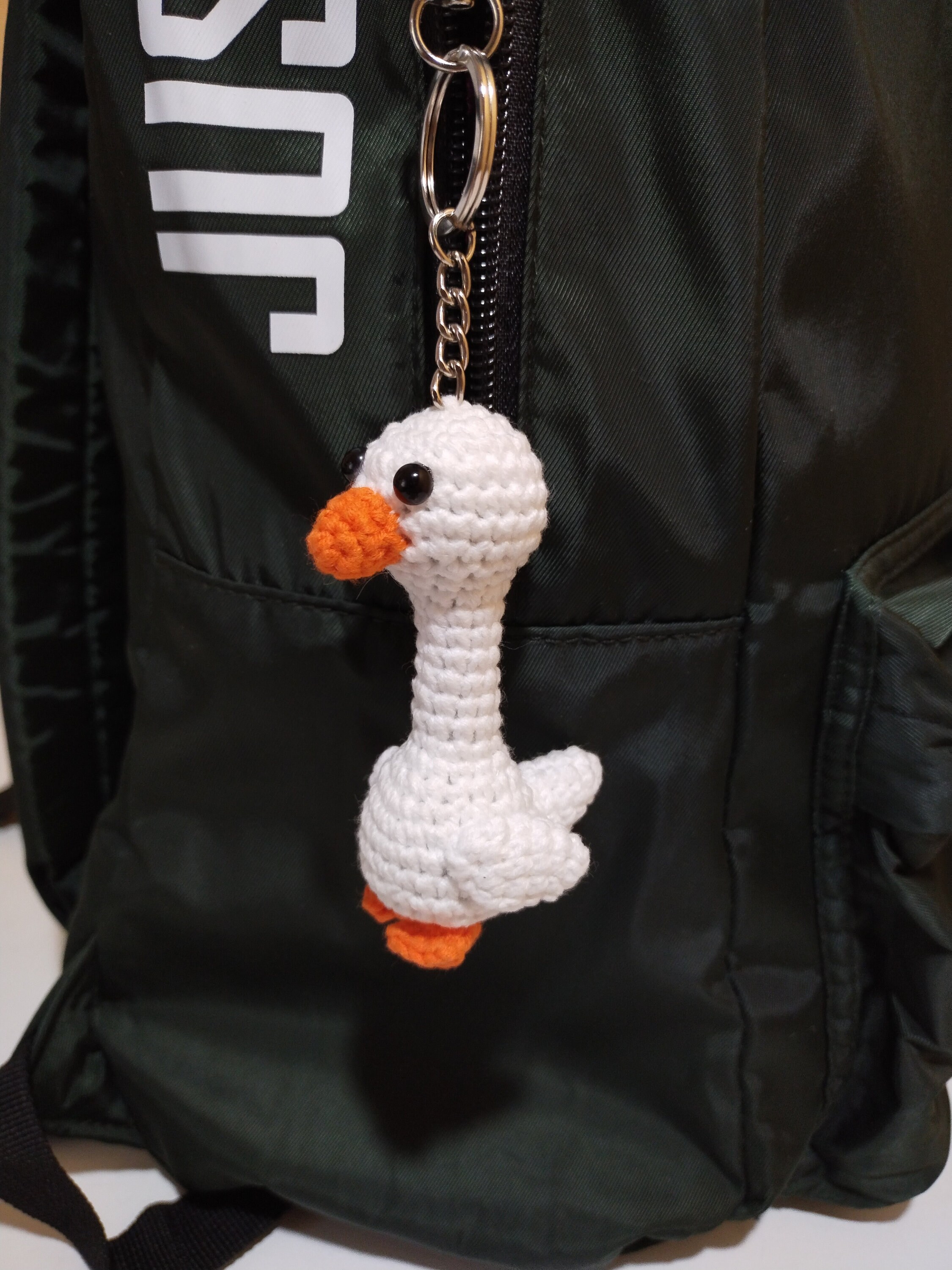 Cute Goose Crochet Keychain - Etsy