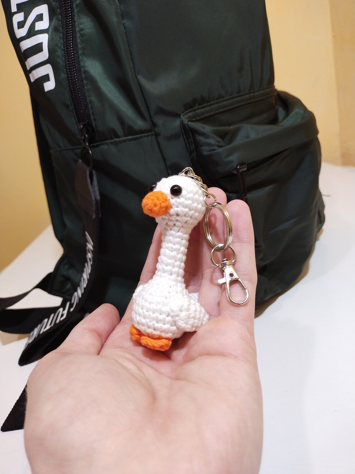 Cute Goose Crochet Keychain - Etsy
