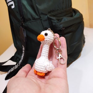 Cute Goose Crochet Keychain - Etsy