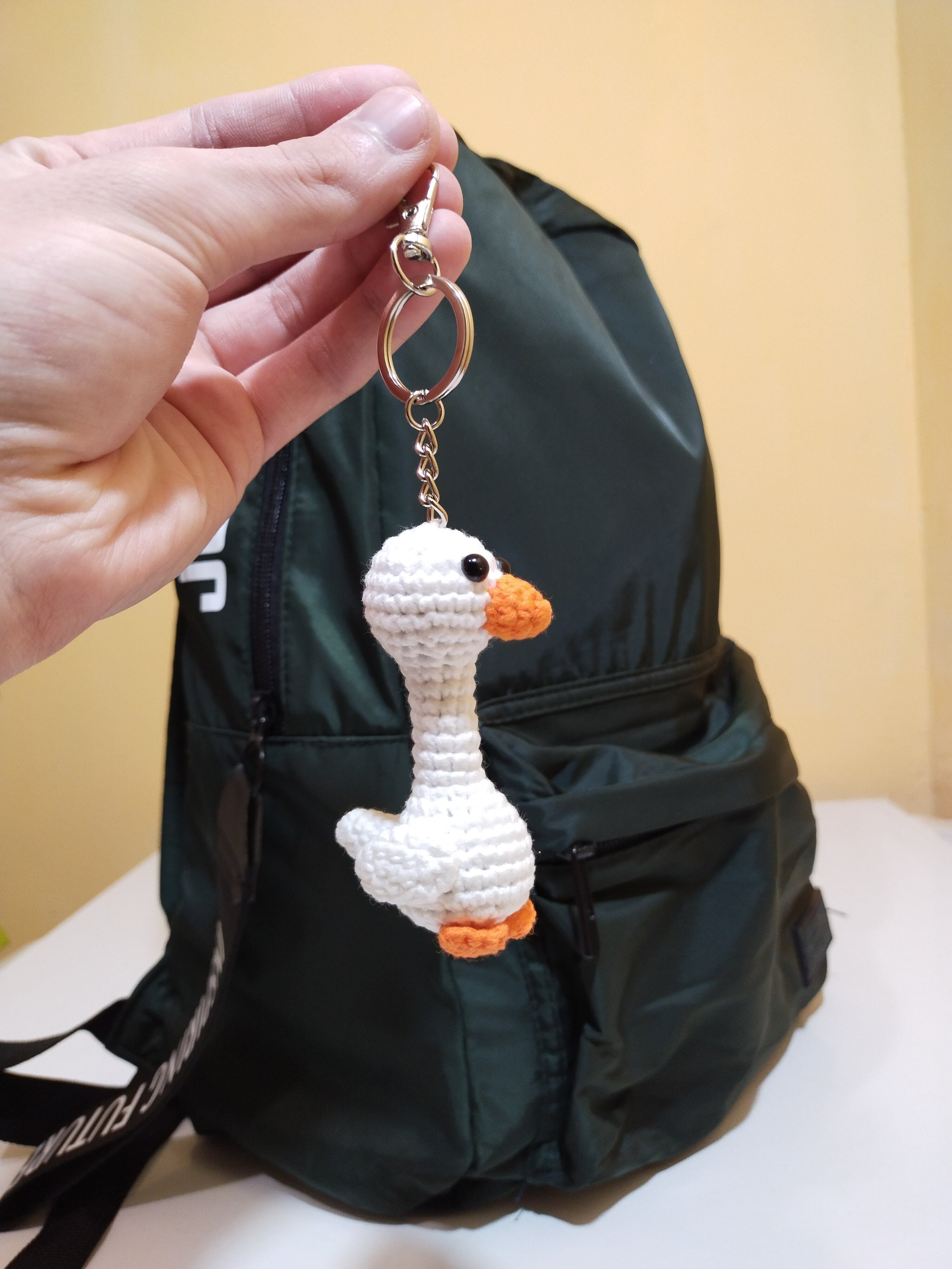 Cute Goose Crochet Keychain - Etsy