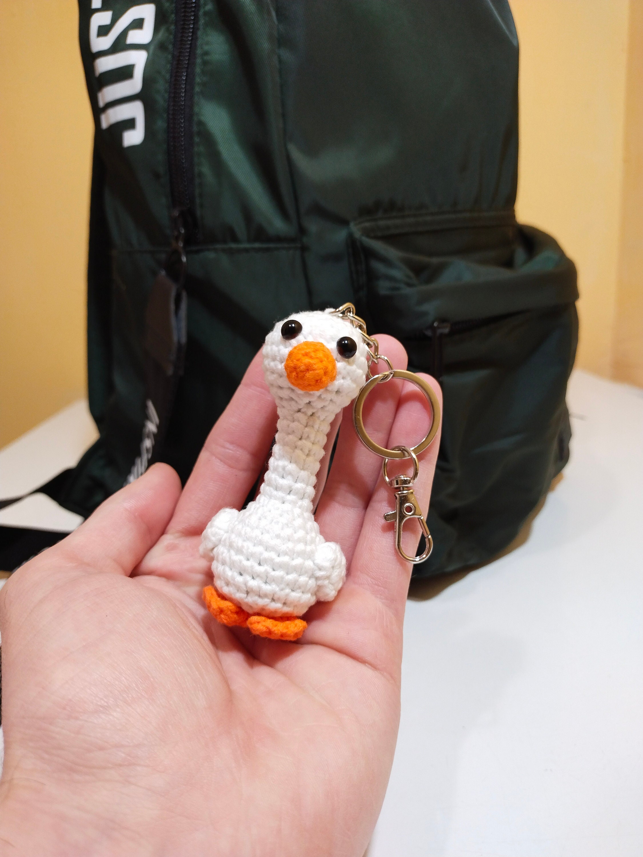 Cute Goose Crochet Keychain - Etsy