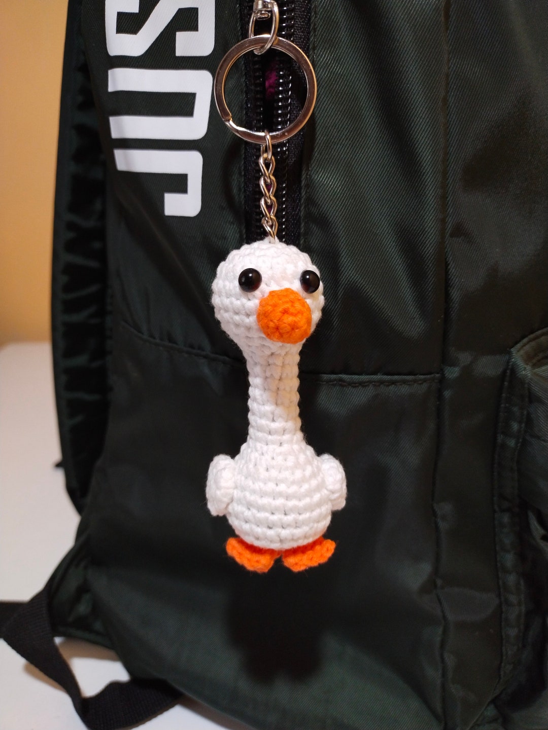 Cute Goose Crochet Keychain - Etsy