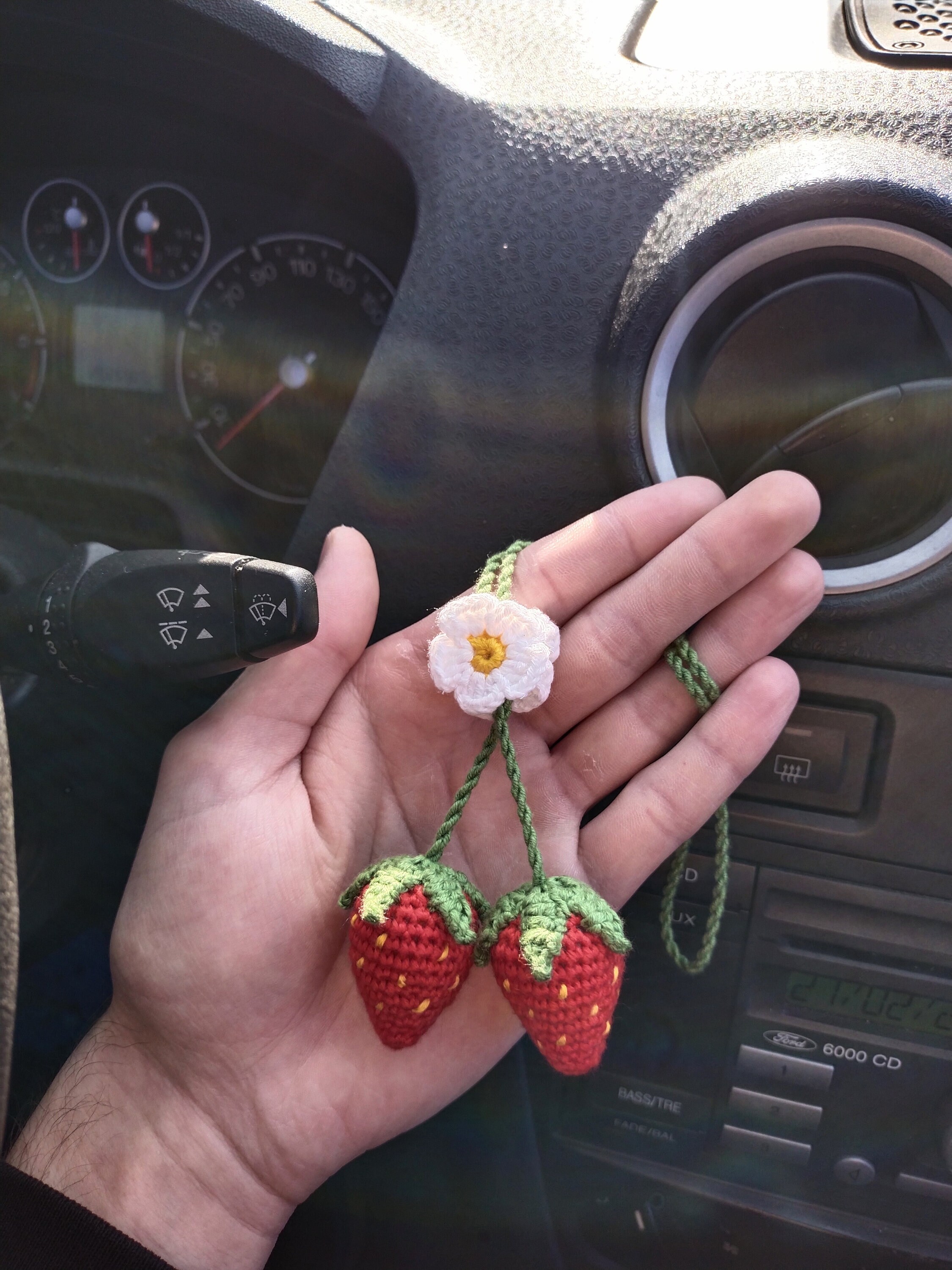 Crochet Strawberry Cute Car Decor - Etsy