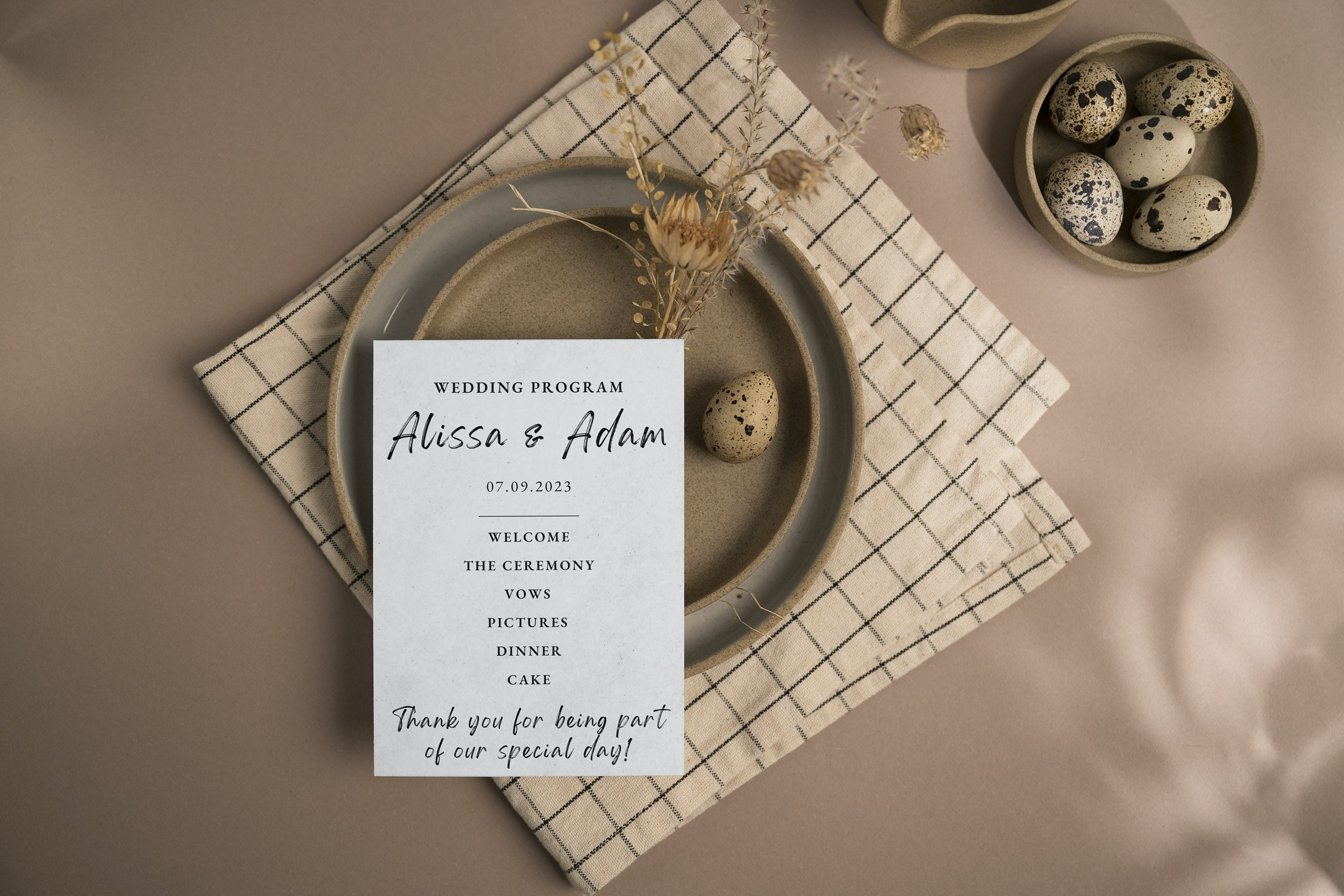Wedding Program Template Canva, Wedding Program Template Download ...