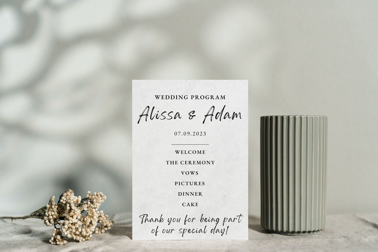 Wedding Program Template Canva, Wedding Program Template Download ...