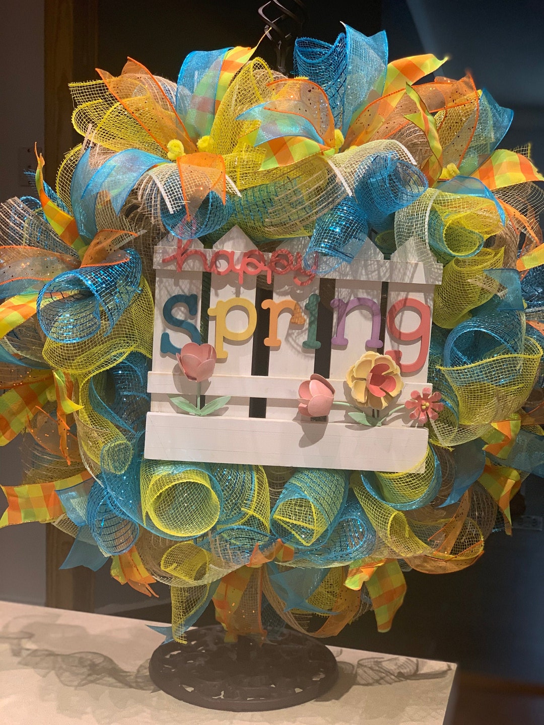 Happy Spring Wreath - Etsy