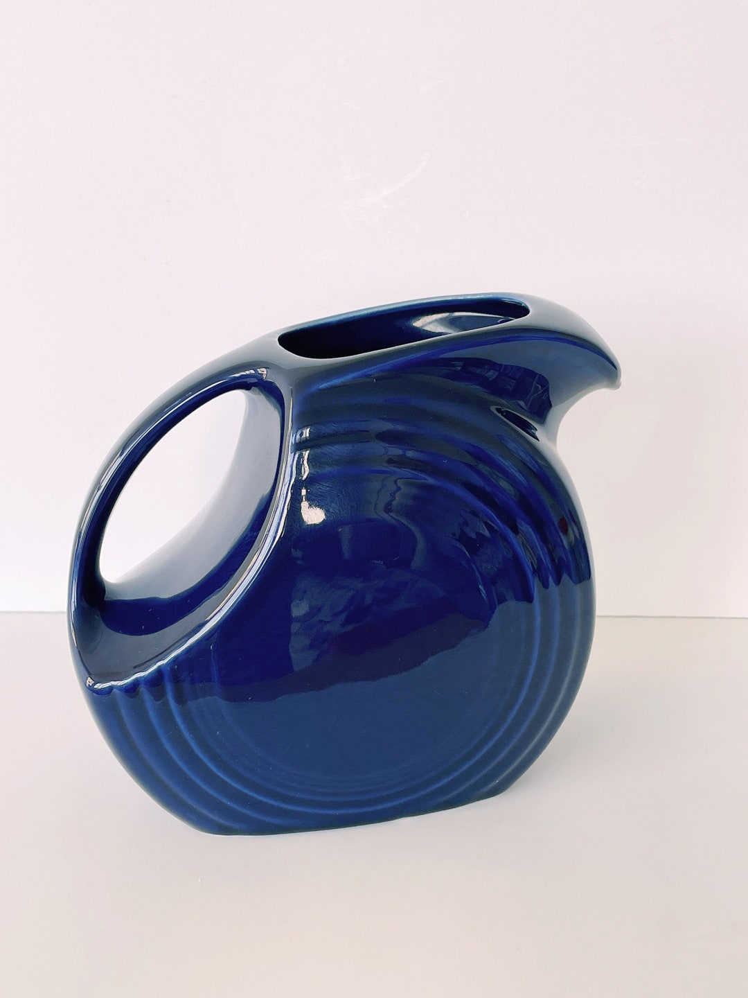 Vintage MCM Ceramic Navy Blue Fiestaware Pitcher - Etsy