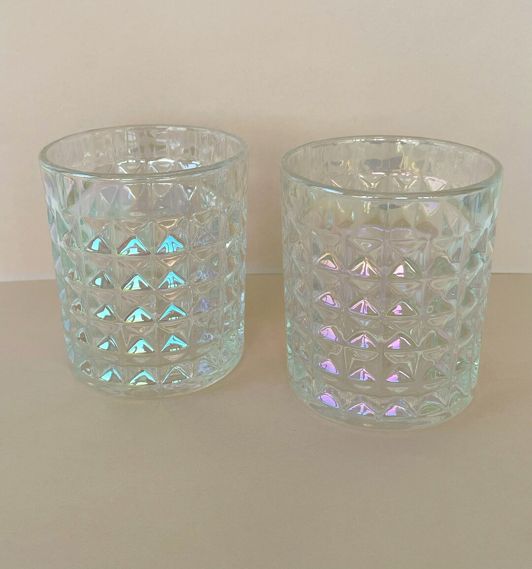 Vintage Art Deco Glass Lusterware Textured Rocks Glasses - Etsy