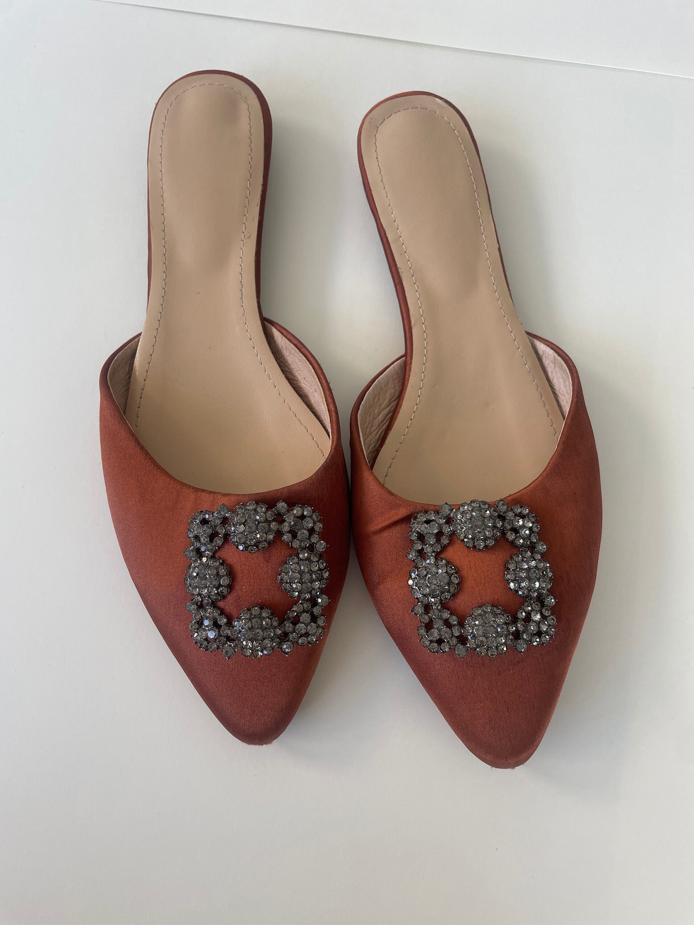 Embellished Pointy Toed Flats - Etsy