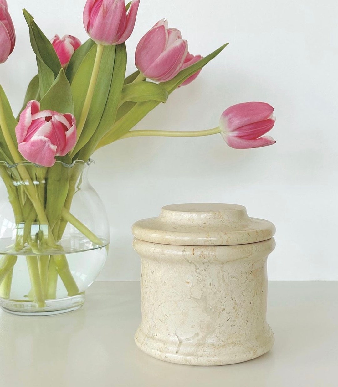 Vintage MCM Renoir Designs Italian Marble Jar - Etsy