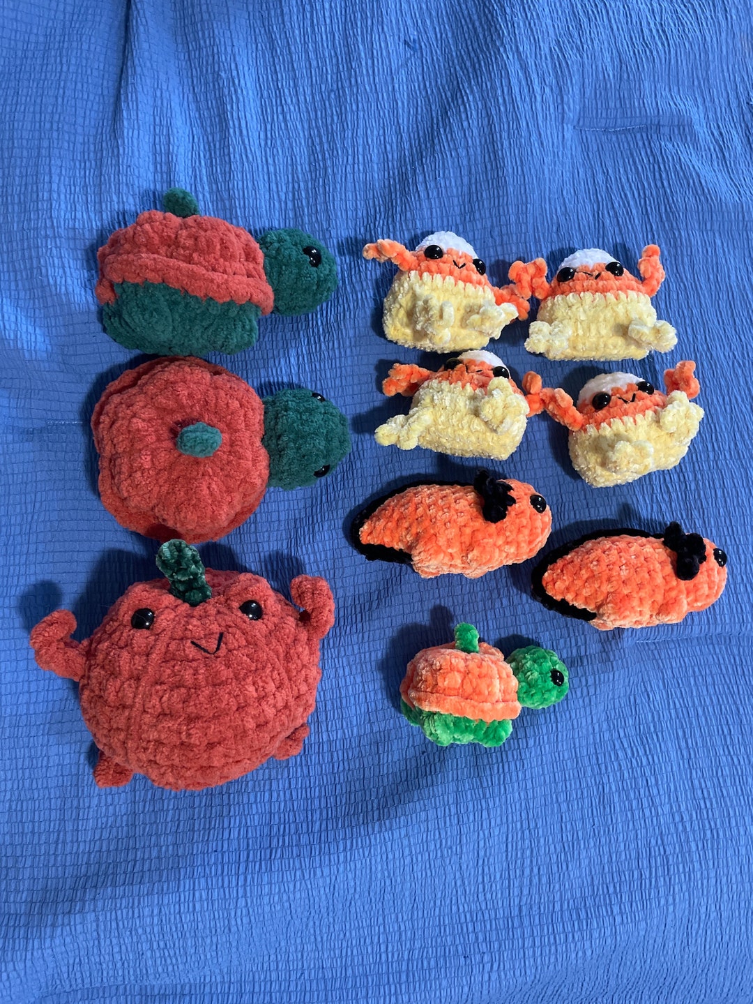Crochet Halloween Plushies Pumpkin Turtle, Pumpkin Frog, Candy Corn ...