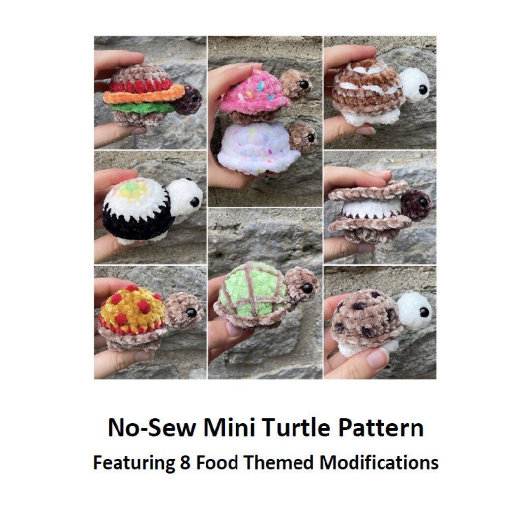 Crochet Patterns "sweet and Savory" Food Themed Mini No-sew Turtle, 8 ...