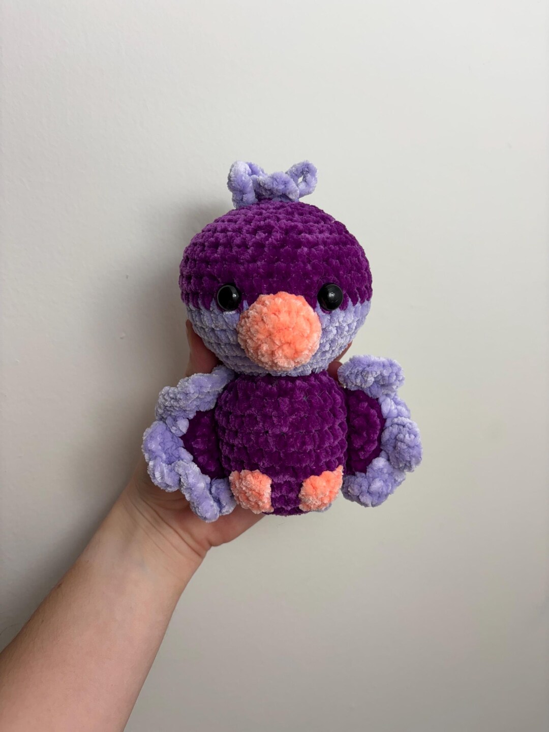 Crochet Purple Bird Plush - Etsy