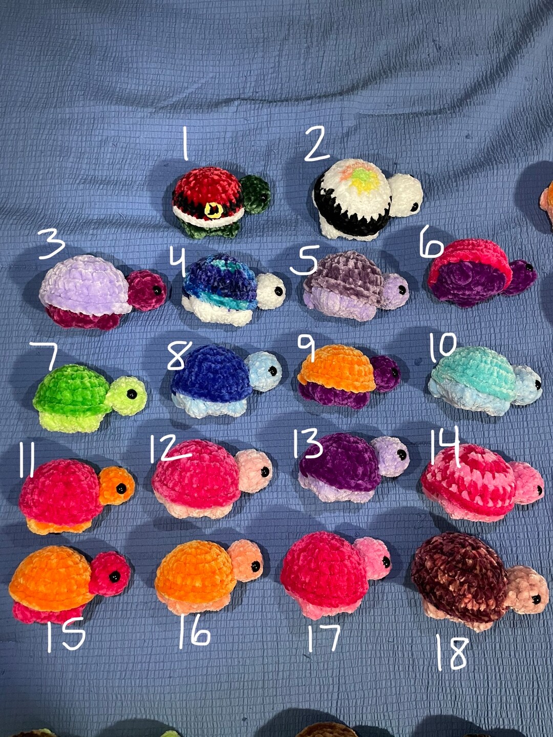 Crochet Multicolor Mini Turtle Plush - Etsy