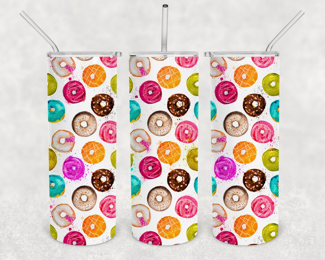 Glazed and Confused Donut Doughnut 20oz Skinny Tumbler Design for ...