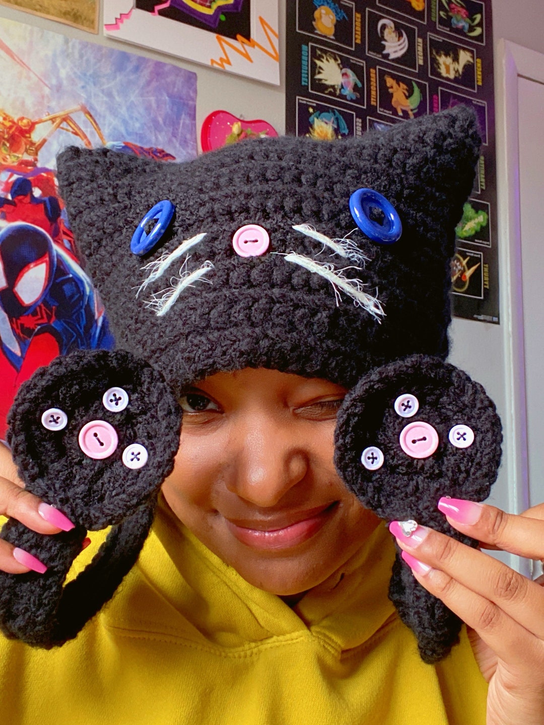 Black Cat Hat - Etsy